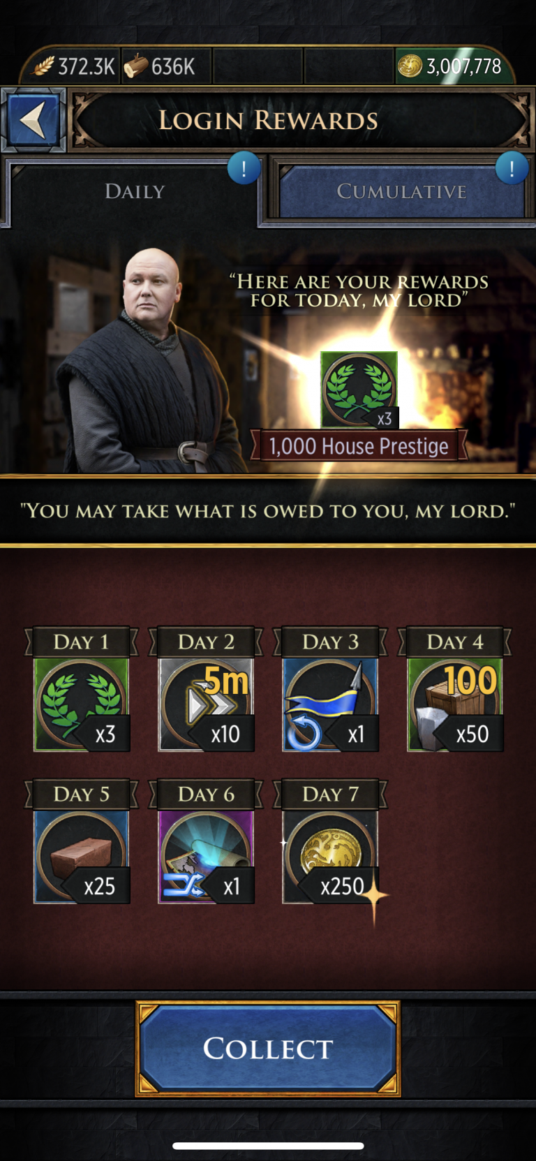 Daily Quests & Login Rewards | Game of Thrones: Conquest