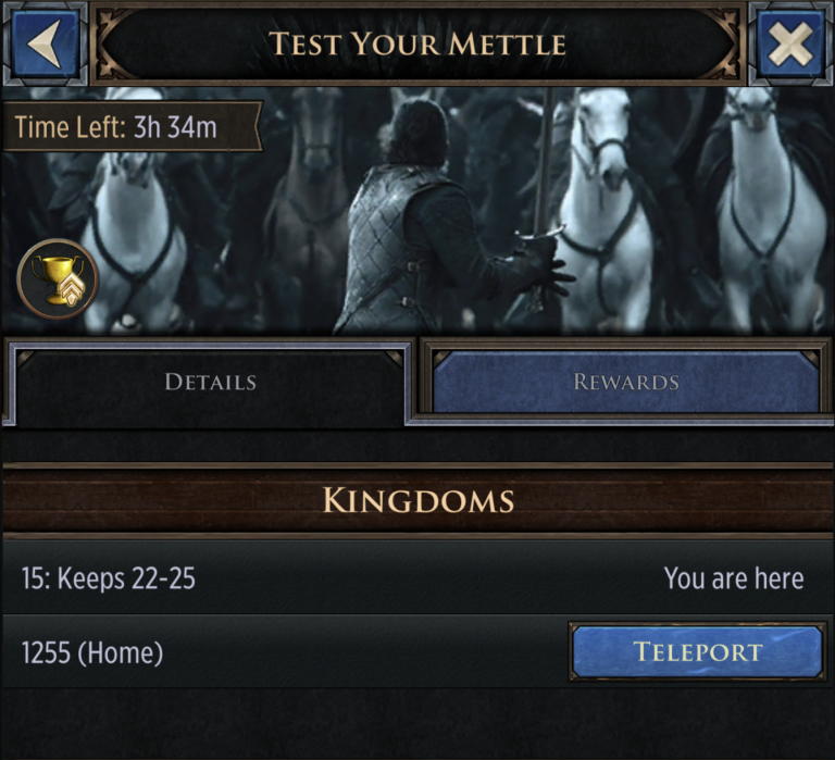 Test Your Mettle – Event Guide – Game of Thrones: Conquest