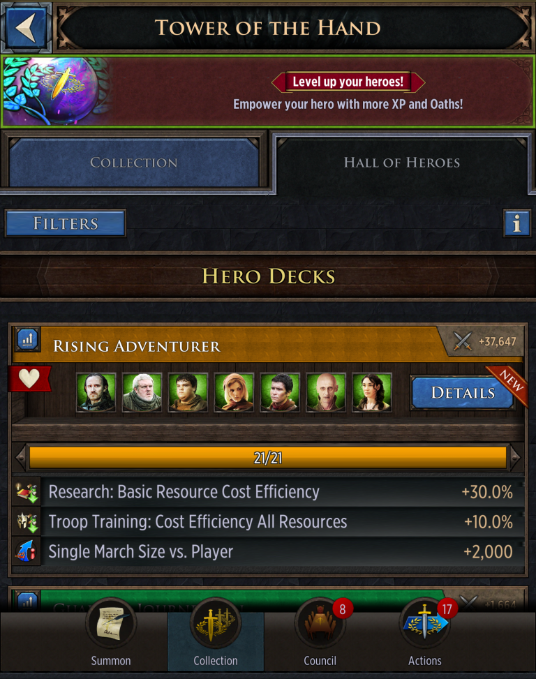 Introducing : Hall of Heroes – Game of Thrones: Conquest